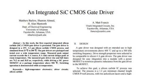 An ntegrated SiC CMOS Gate Driver - Ozark Integrated Circuits, Inc.